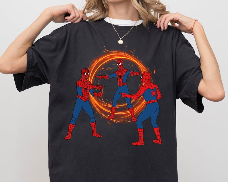 Three Spiderman Pointing Meme Shirt, Spiderman No Way Home Shirt, Fan ...
