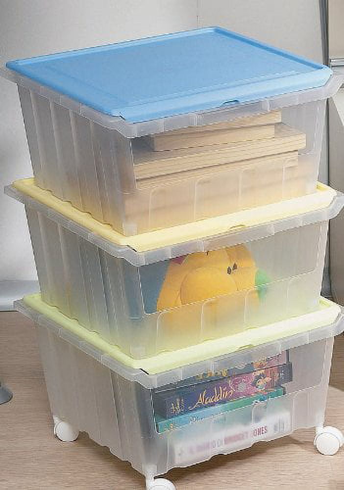 Three Stackable See Through Storage Bins with hinged lids - Walmart.com