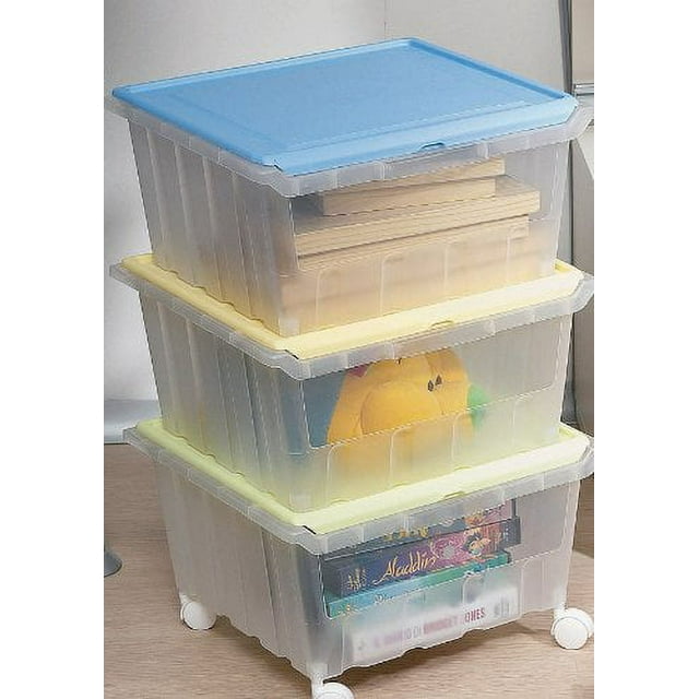 Three Stackable See Through Storage Bins with hinged lids - Walmart.com