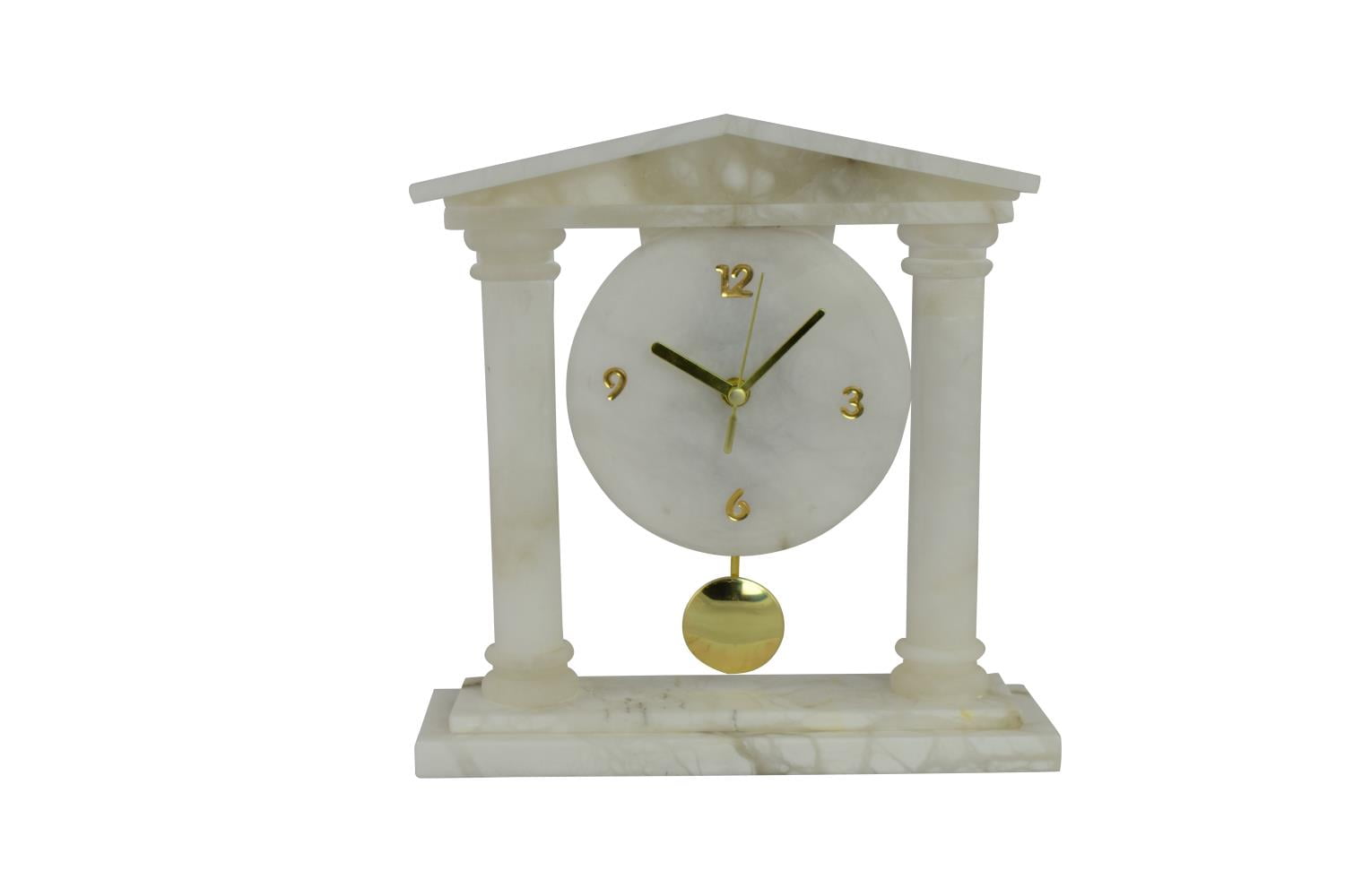 Three Star Import & Export AB210 11.5 x 12 in. Alabaster Clock with ...
