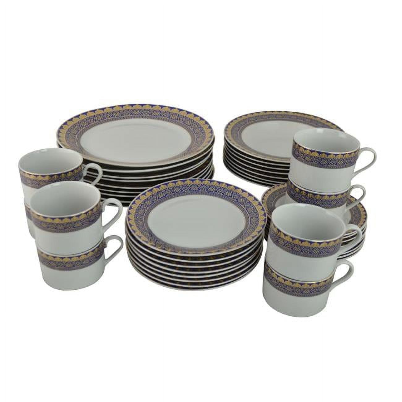 Three Star Import & Export YL7680 Dinnerware Set, Gold & Blue ...