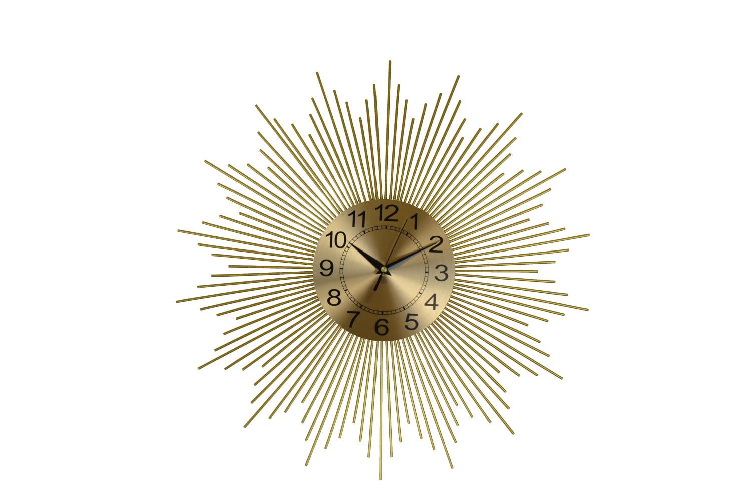 Three Star Import & Export 20 in. Round Gold Spikes Wall Clock ...