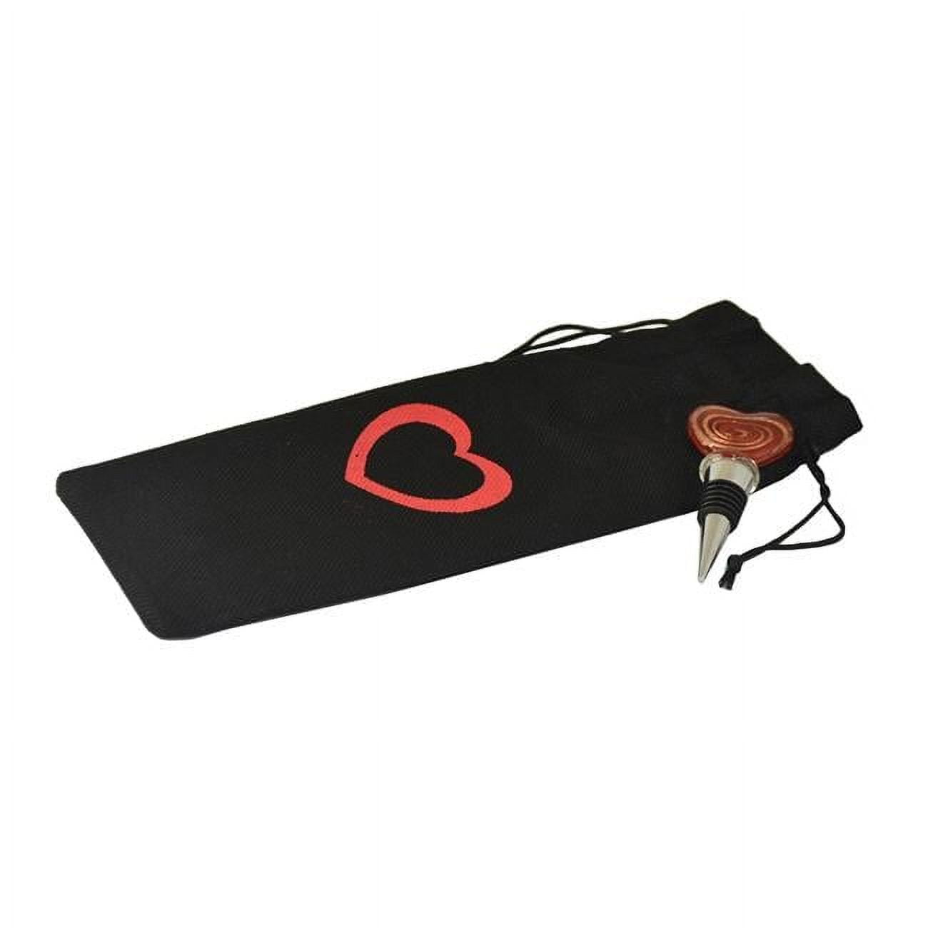 Three Star SX3290 Red Heart Wine Bottle Bag & Stopper Set - Walmart.com