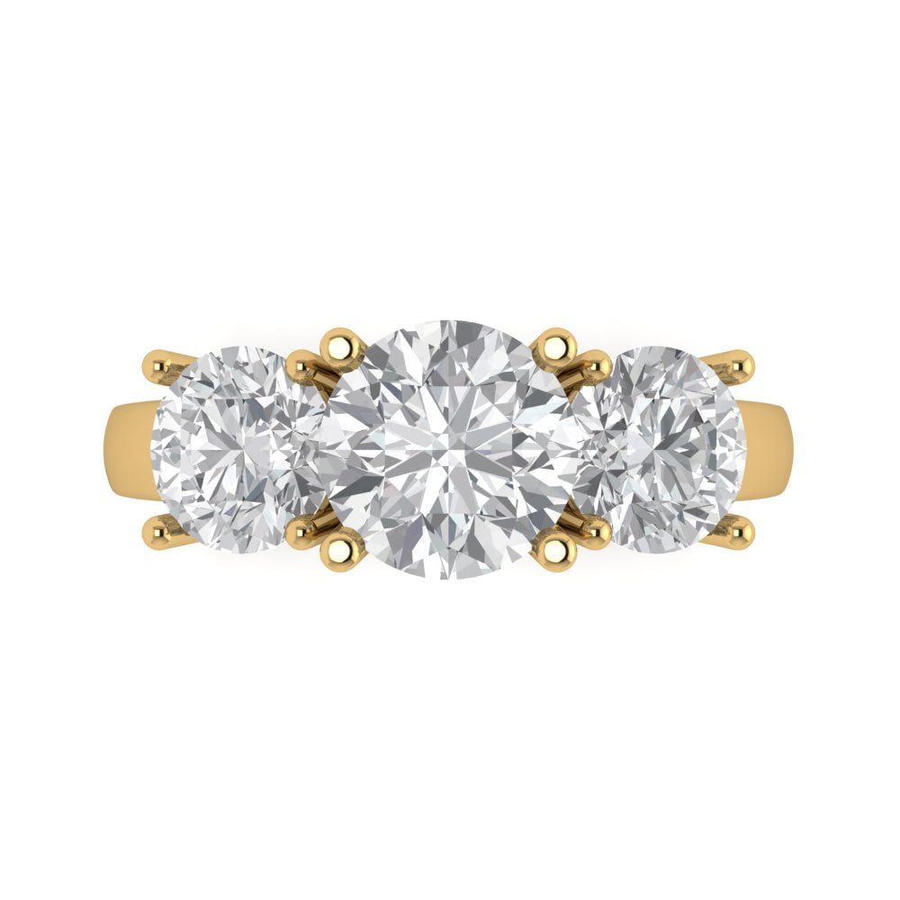 Three-Stone Engagement Ring for Women - 3ct White Sapphire in 18K ...