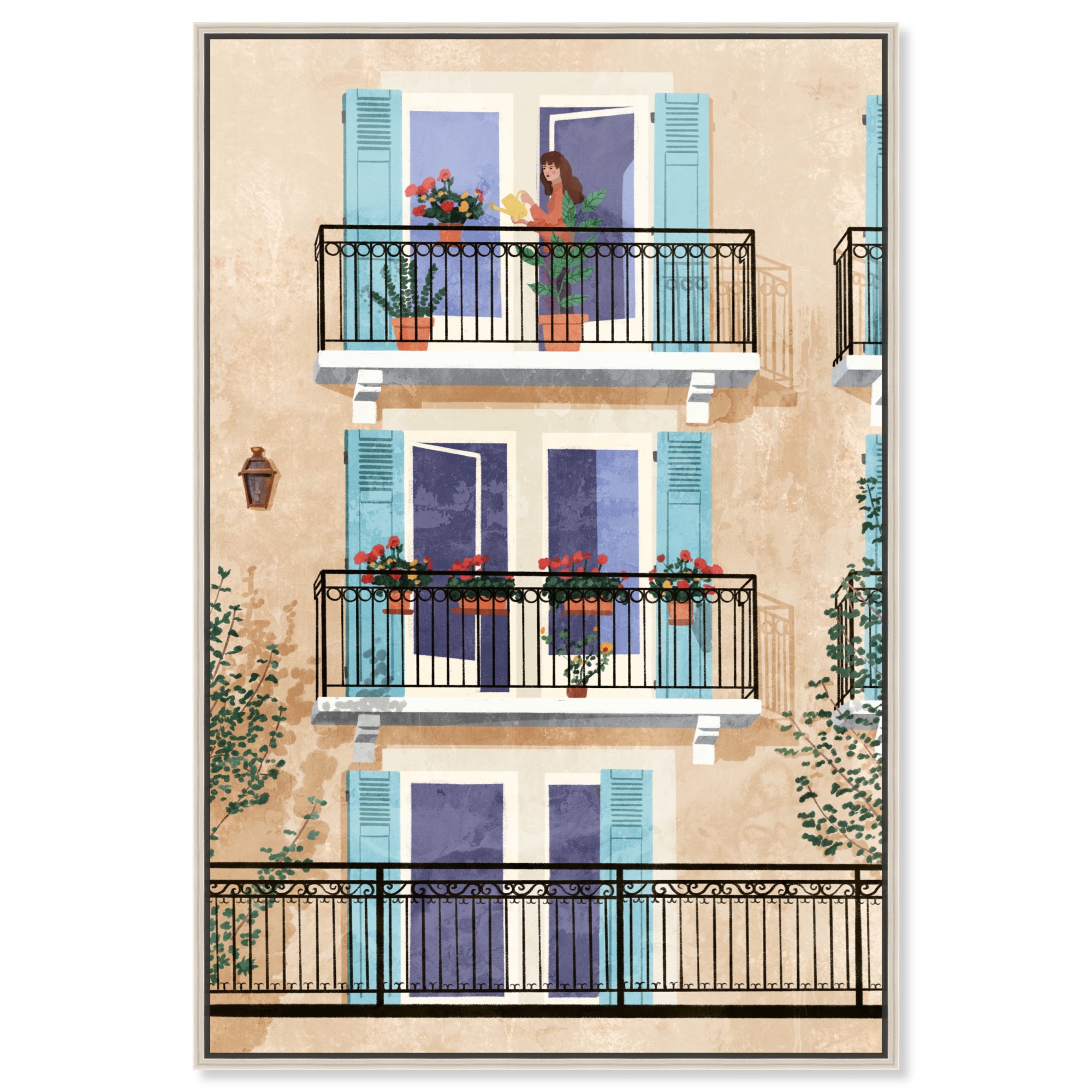 Three Stories Girl Canvas Fashion Art Prints by Art Remedy, Silver ...
