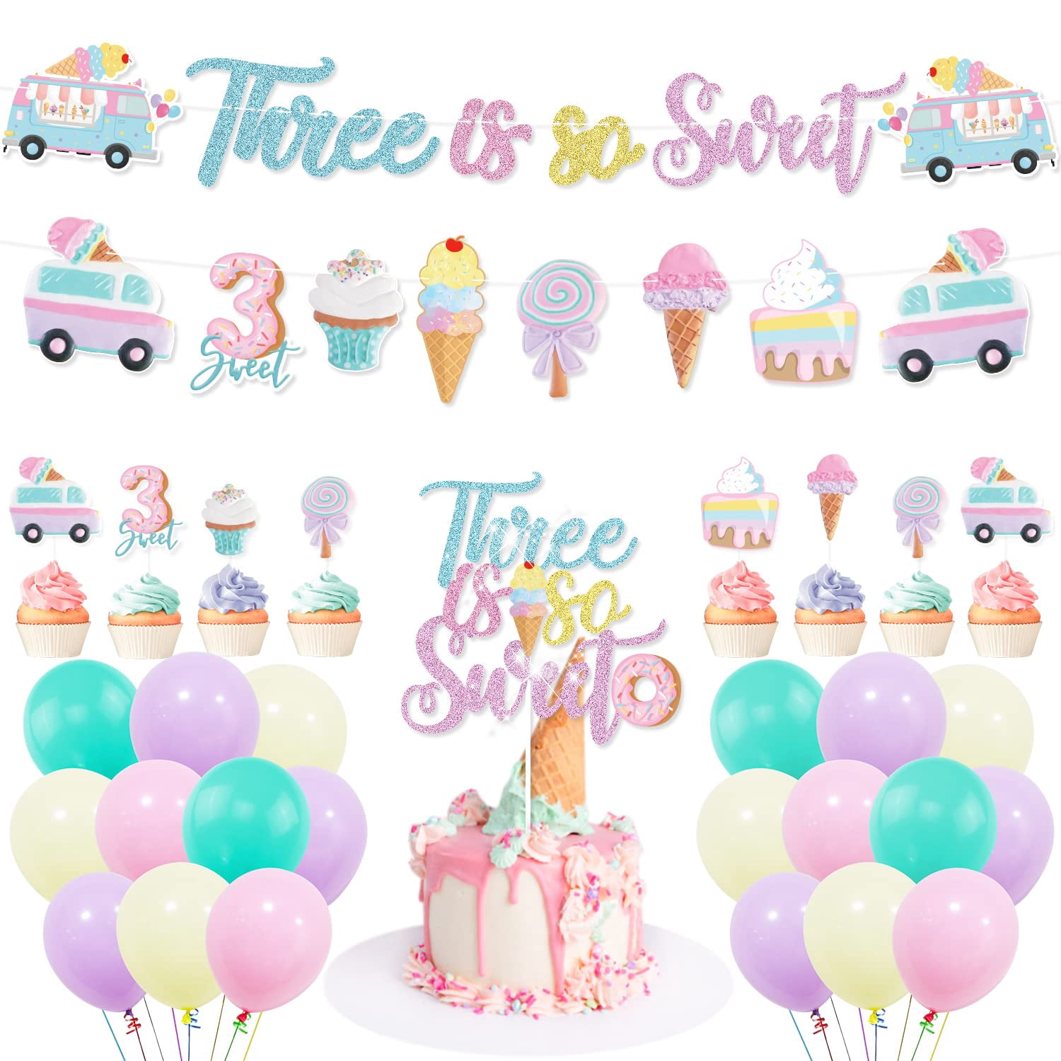 Three is So Sweet Ice Cream Birthday Party Three is So Sweet Party ...