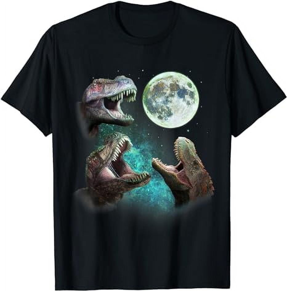 Three T-Rex Dinosaurs Howl At Moon 3 Wolves Parody T-Shirt - Walmart.com