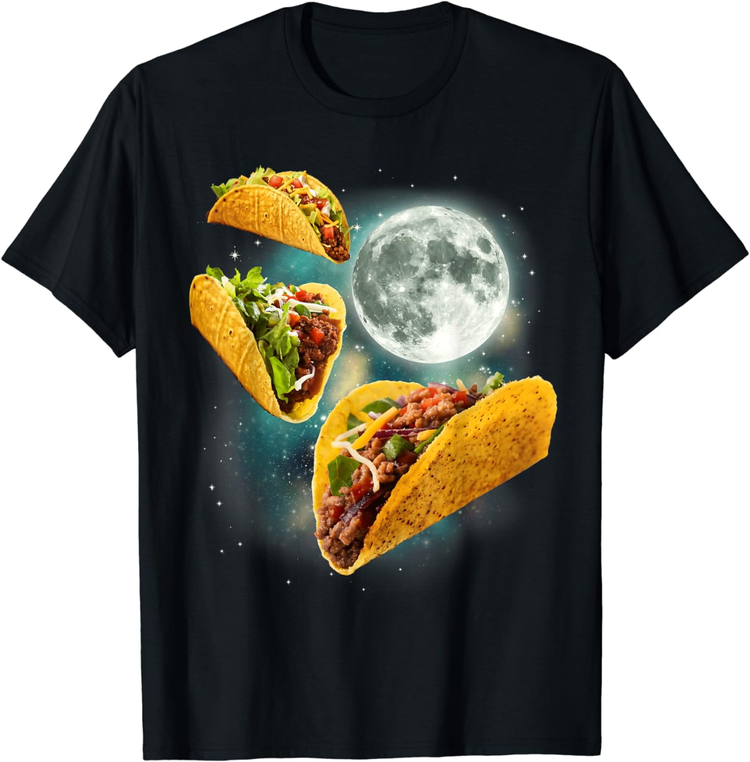 Three Taco Moon | Funny 3 Tacos Howling Meme Weird Cursed T-Shirt ...