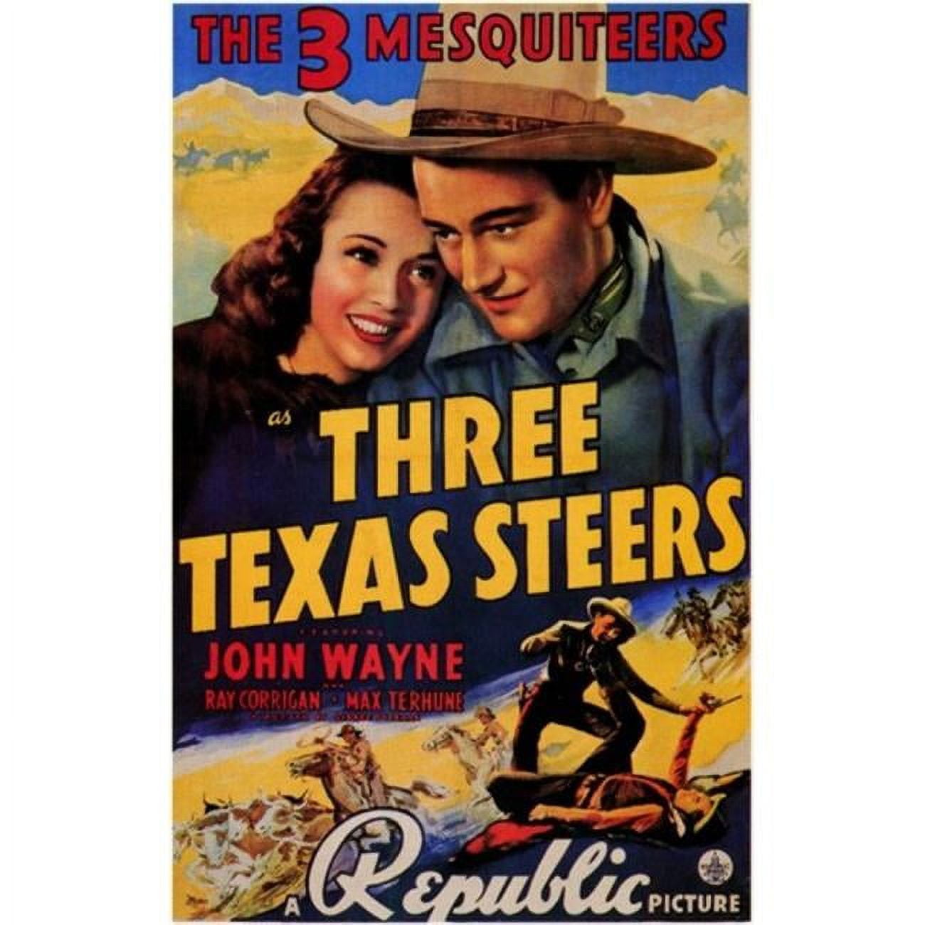 Three Texas Steers Movie Poster - 11 x 17 in. - Walmart.com
