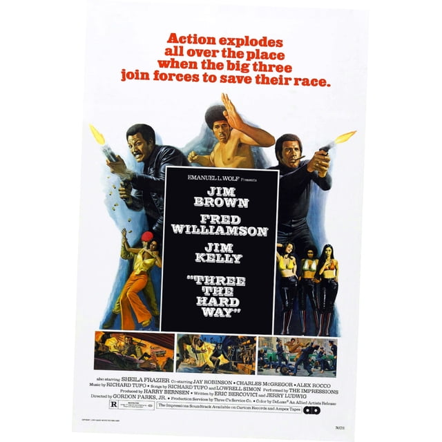 Three The Hard Way Movie Poster 12x16 Print on Metal Sign 12in x 16in ...