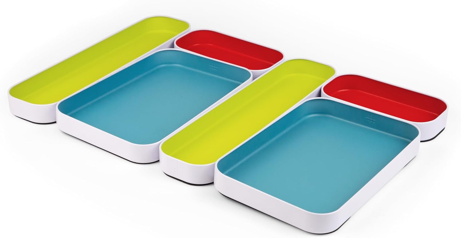 Three by Three Seattle 3 Piece Shallow Metal Organizer Tray Set for ...