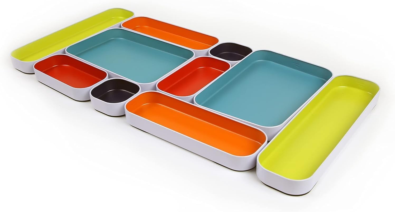 Three by Three Seattle 5 Piece Shallow Metal Organizer Tray Set for ...