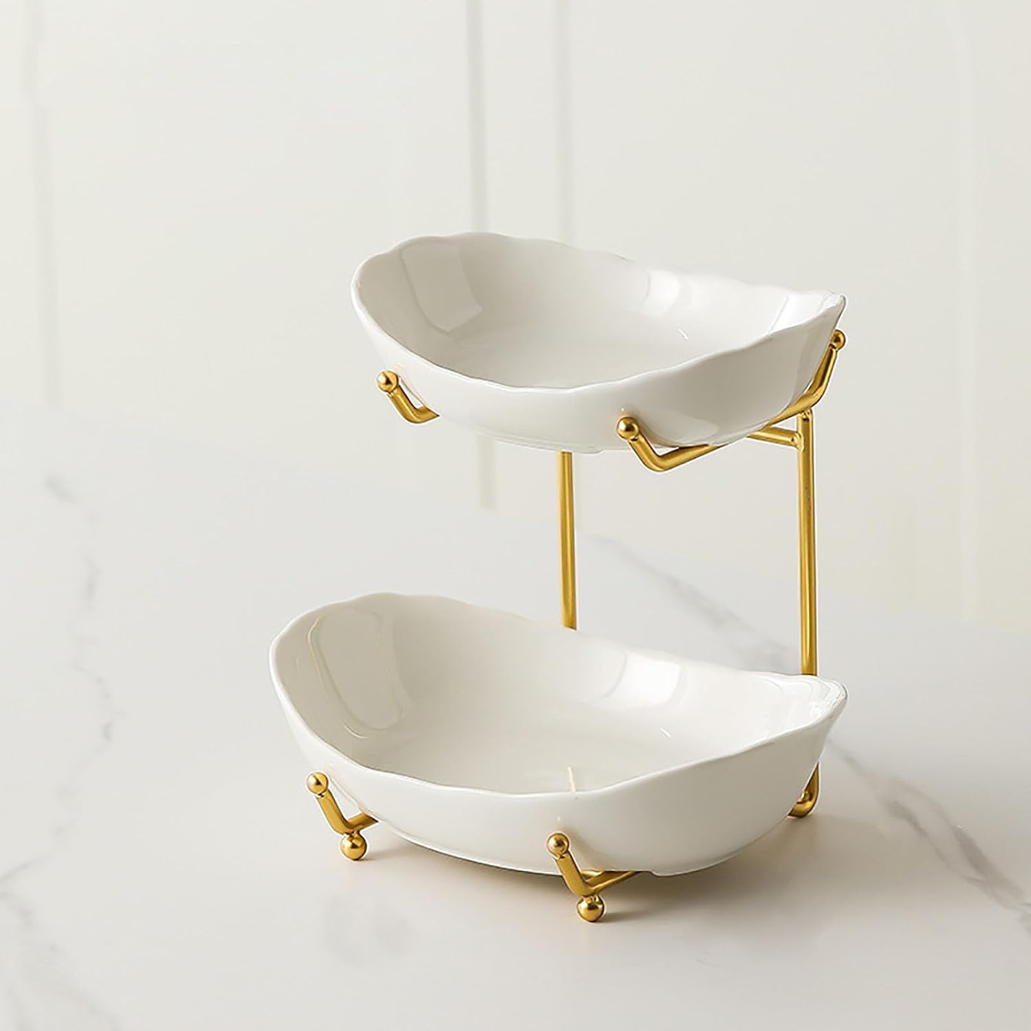 Three Tier Fruit Basket, 3 Tier Fruit Basket for Counter, Ceramic ...