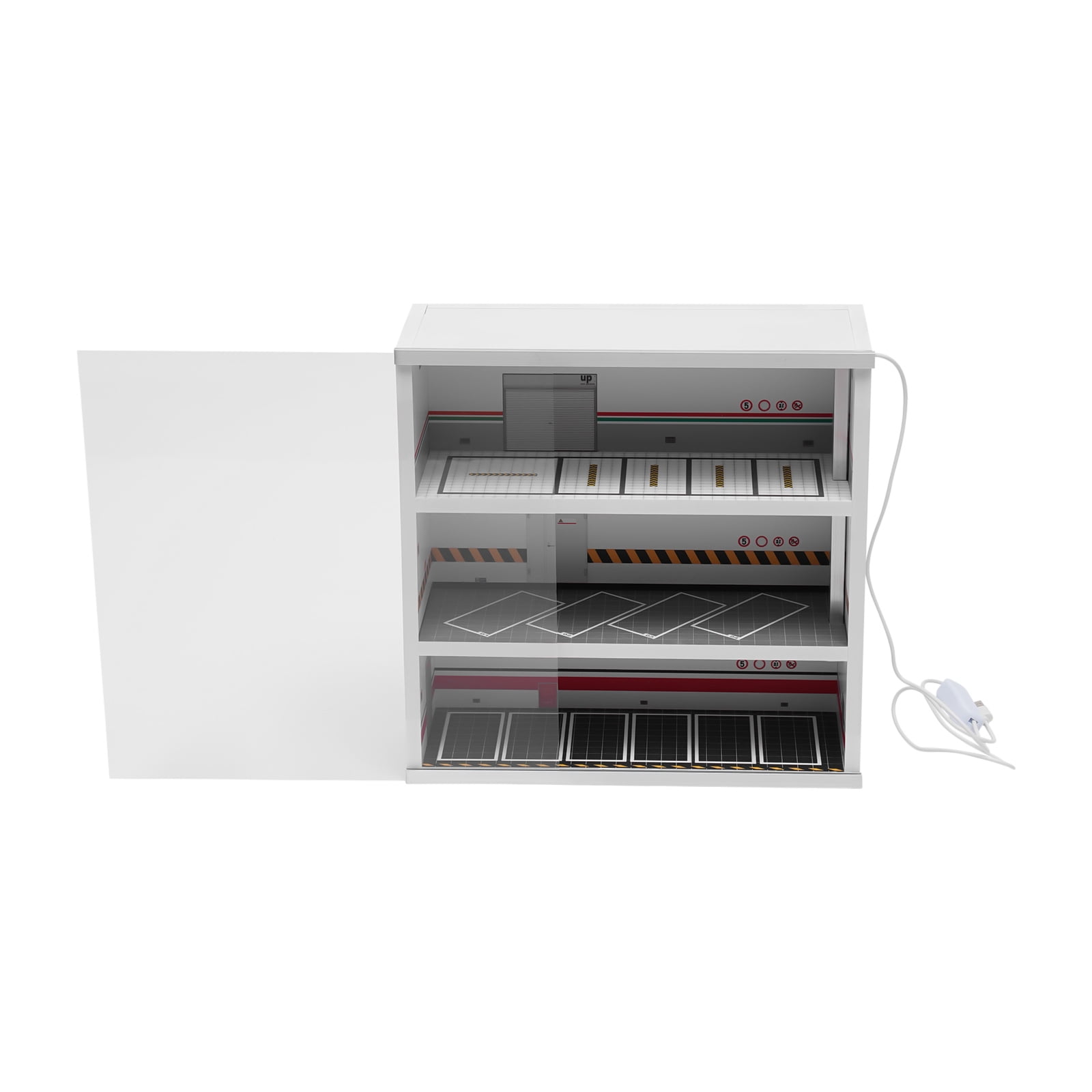 Three-Tier Glass Display Cabinet with Sliding Door, High-Quality PVC ...