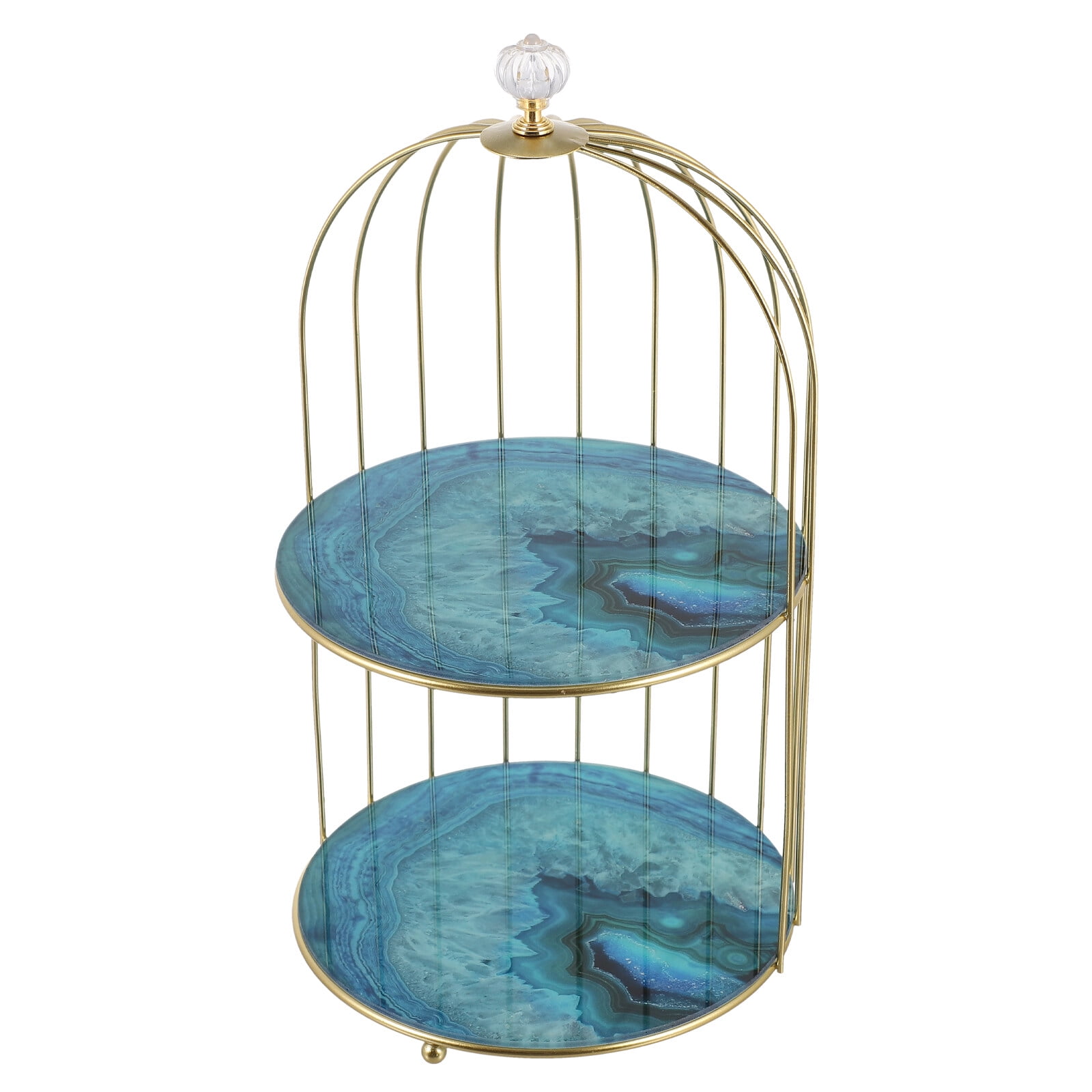 Three Tier Glass Tray Birdcage Afternoon Tea Stands Jewelry Storage ...