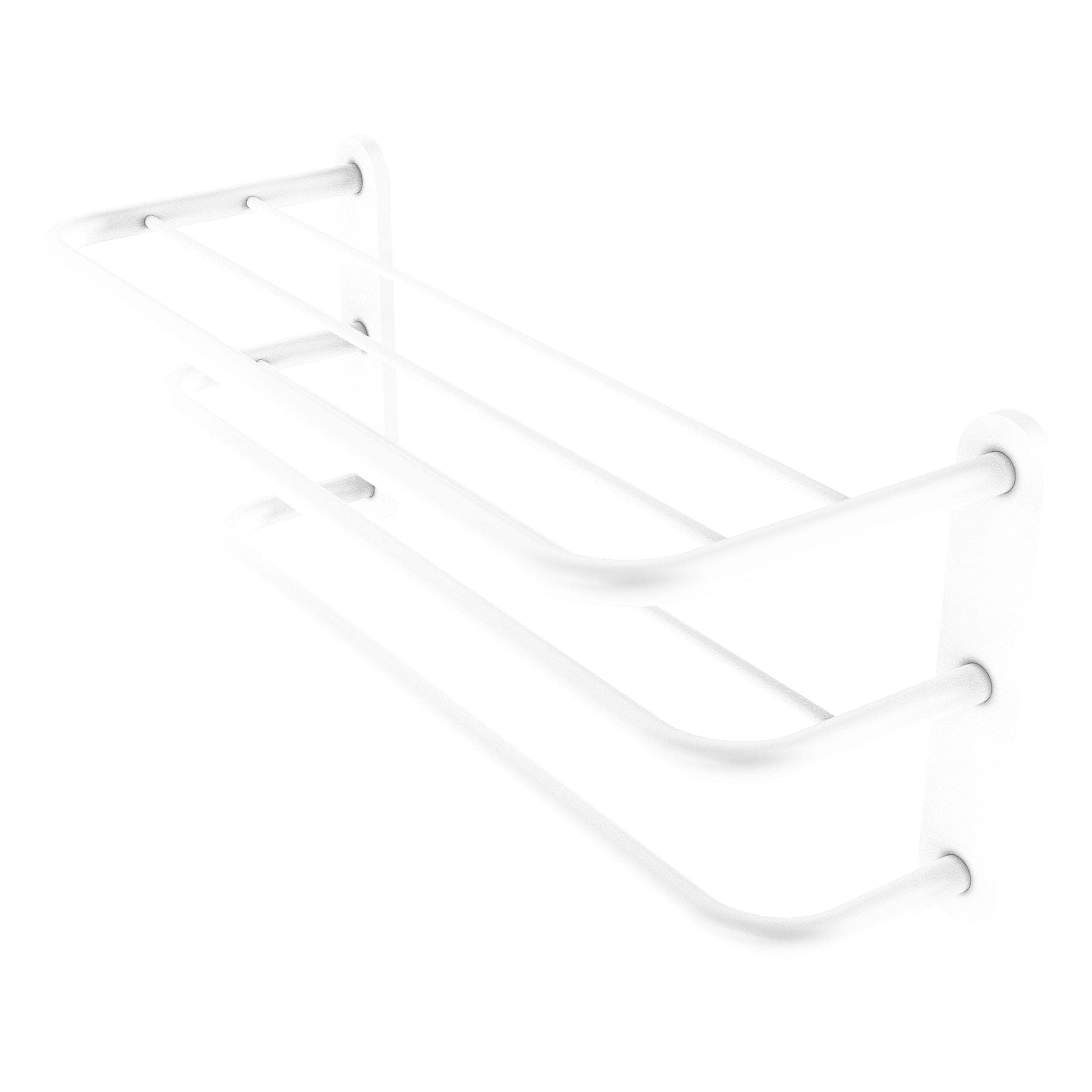 Three Tier Hotel Style Towel Shelf with Drying Rack - Matte White ...