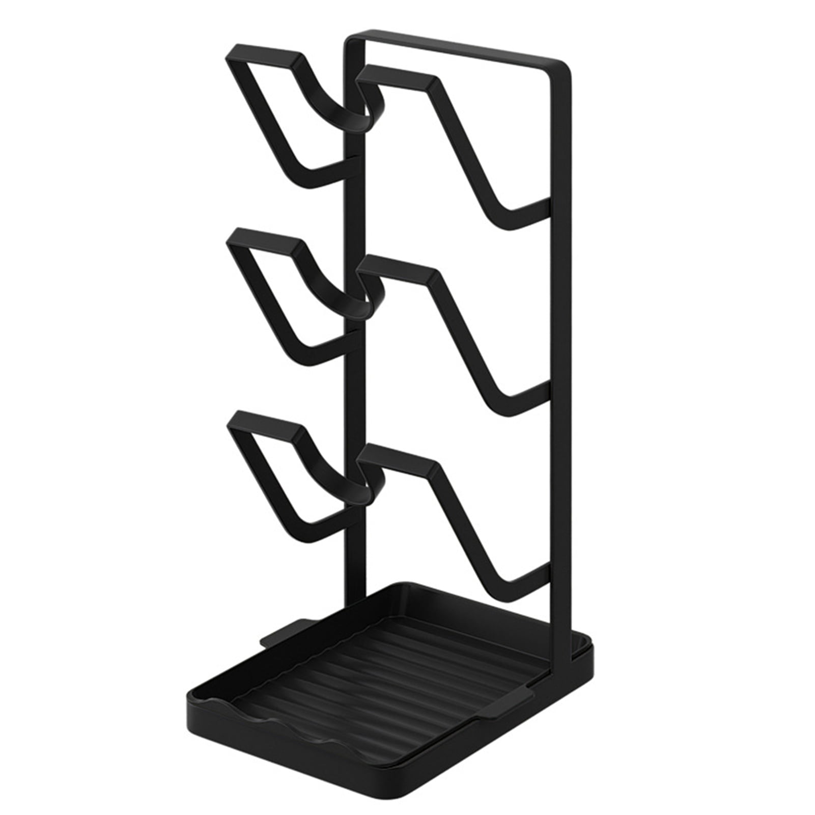 Three-Tier Kitchen Pot Lid Rack Detachable Drain Tray, Countertop and ...
