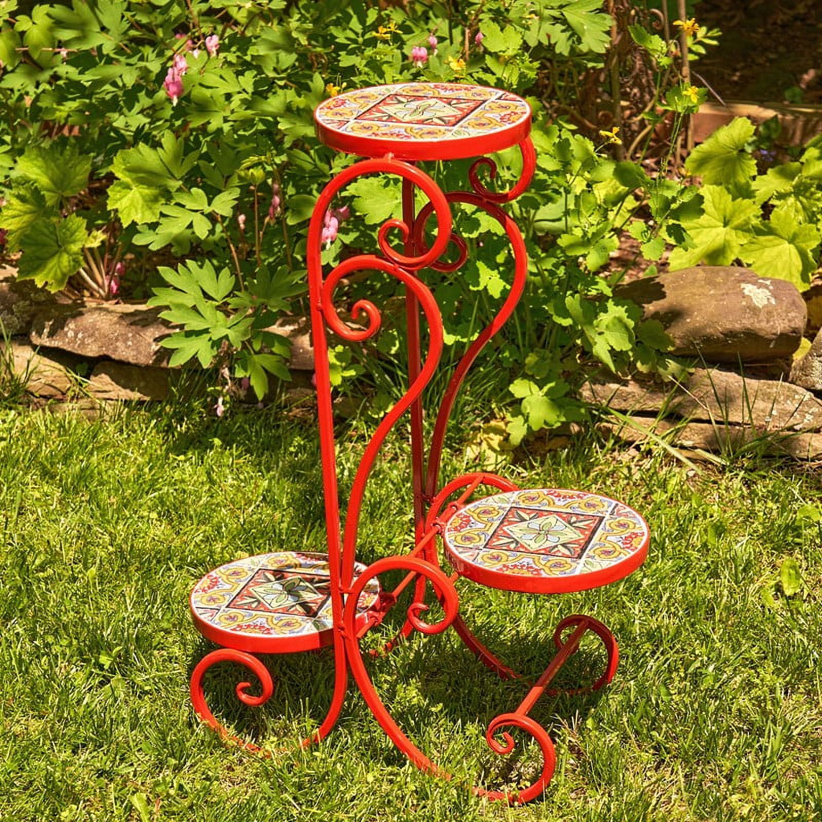 Three Tier Mosaic Plant Stand "Tokyo" - Walmart.com