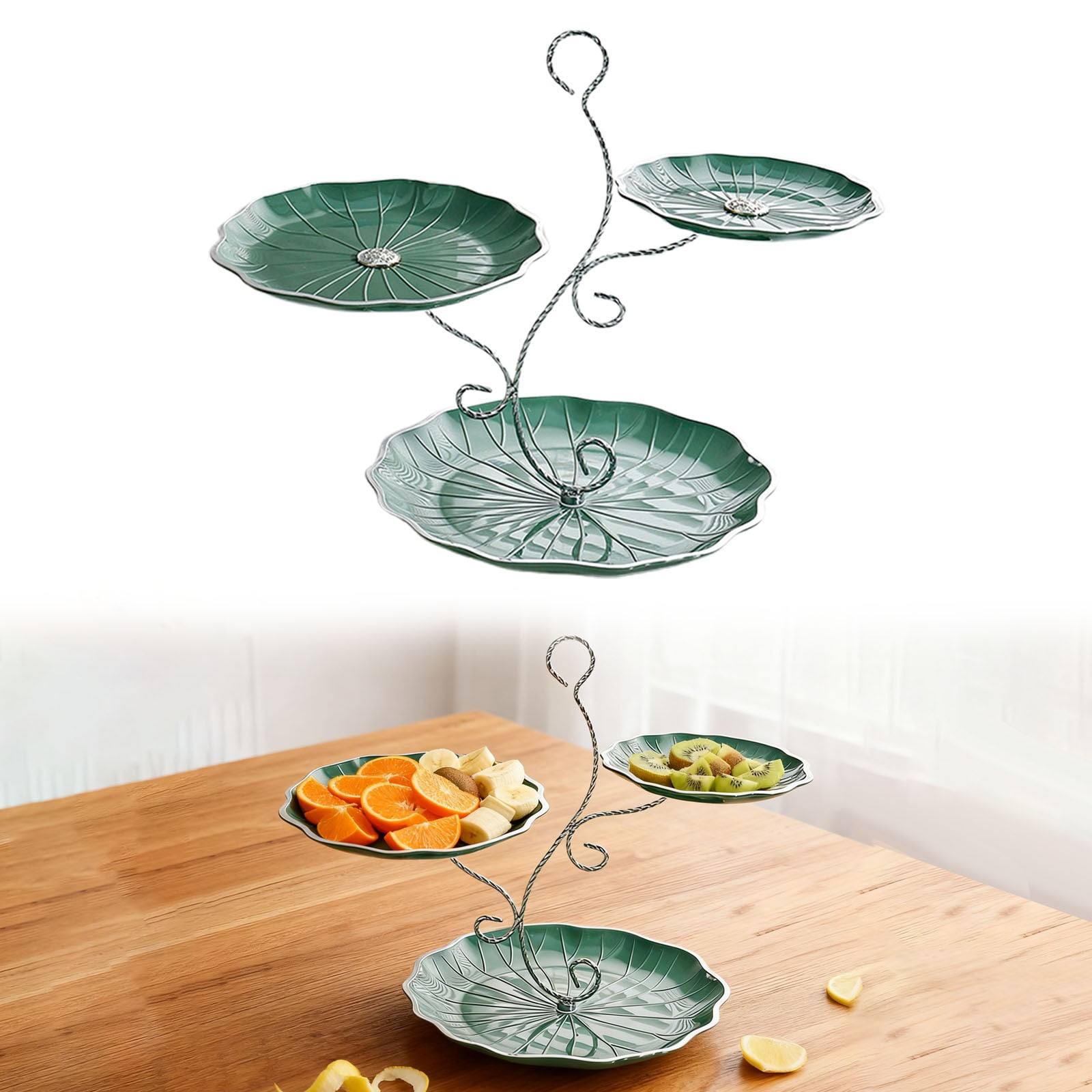 Three Tier Tray, Multi-Layer Snack Organizer and Candy Dish with Handle ...