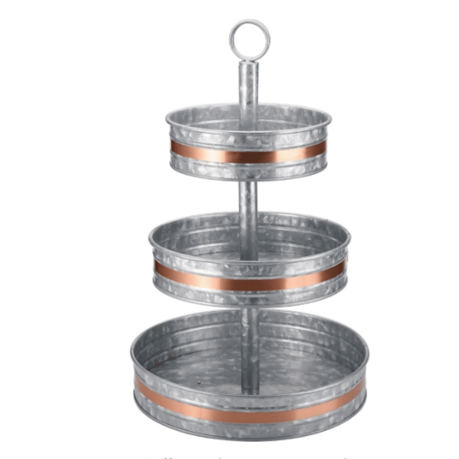 Three Tiered Serving Stand, Rustic Metal Cupcake Stand, Galvanized Tiered Serving Tray for ...