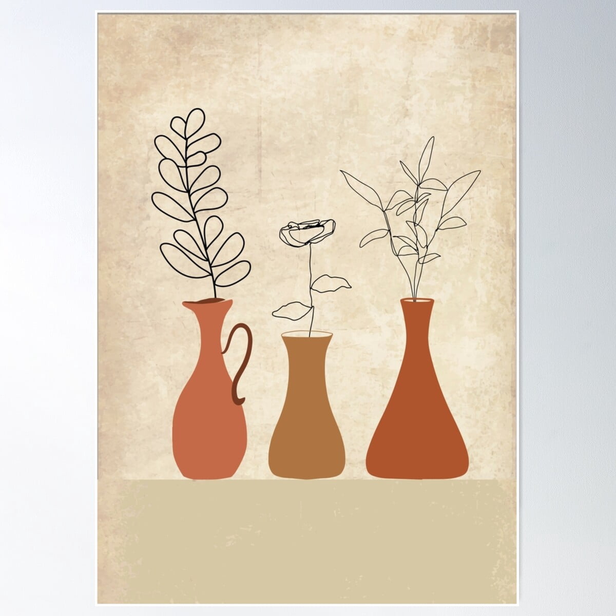 Three Vases Poster Wall Art, Modern Wall Decor For Living Room Bedroom ...