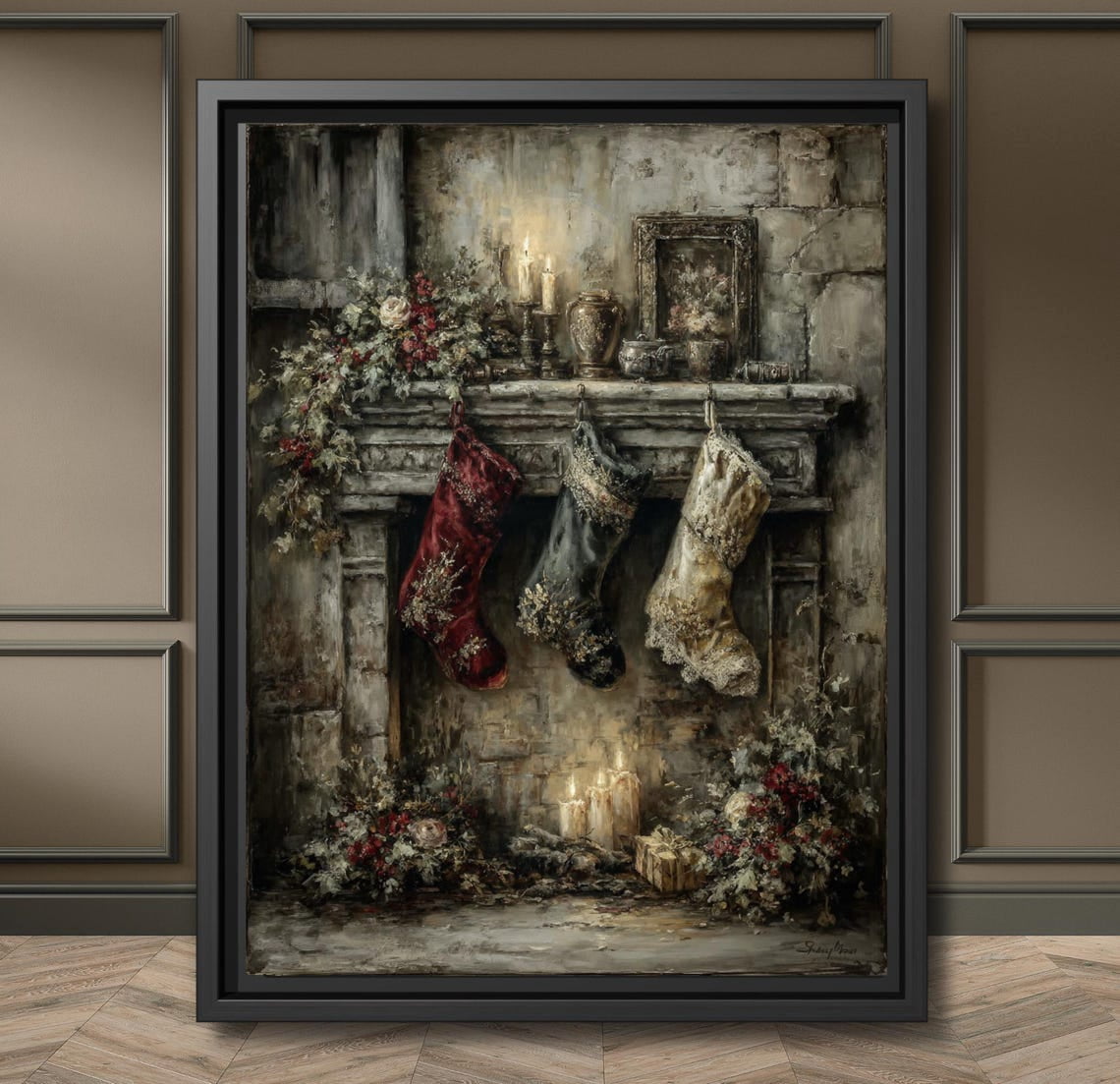 Three Vintage Stockings Art Poster Nostalgicdark Academia Sy Decor ...