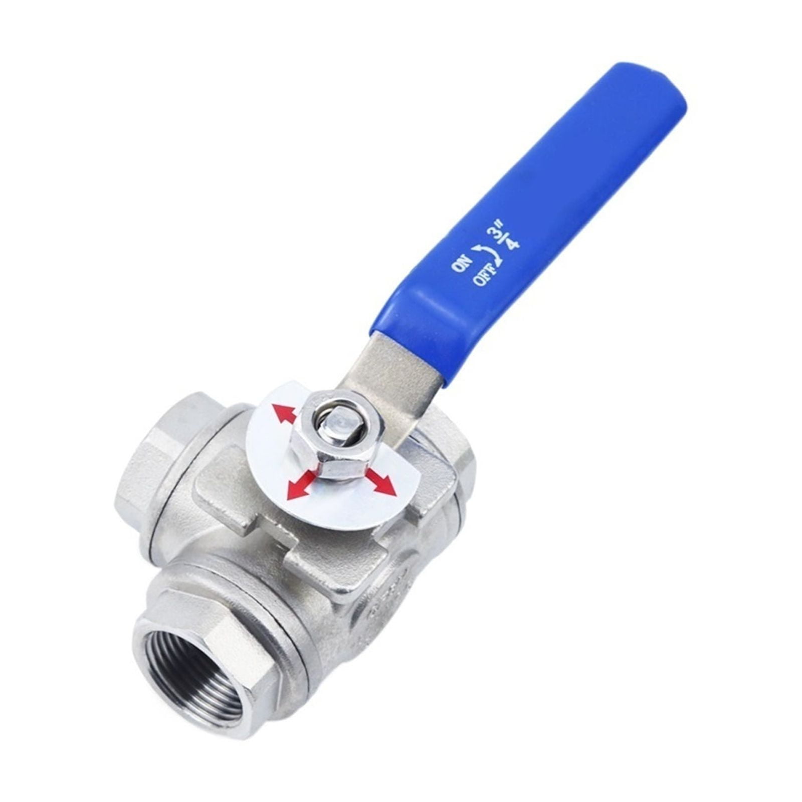 Three-Way Ball Valve DN15 DN20 Stainless Steel Male Thread T/L Type 1/2 ...