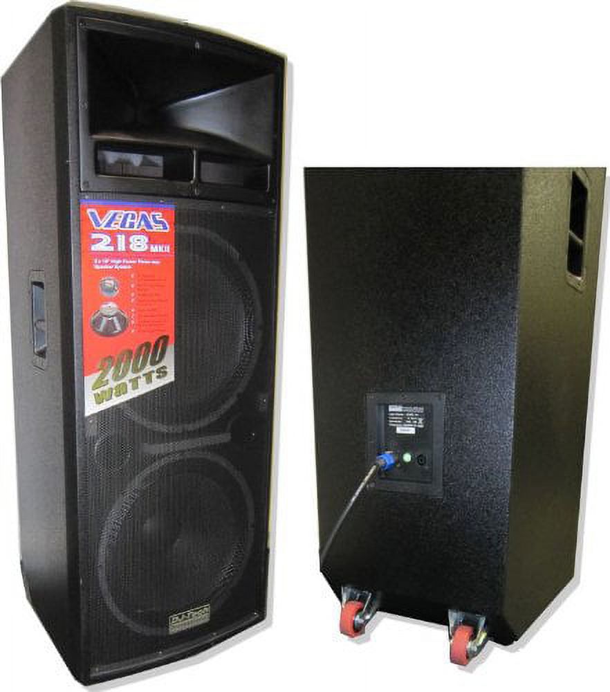Three-Way Speaker System w/Dual 18-in Woofers & Titanium Horn Tweeter w ...
