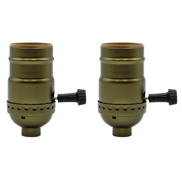 Three Way Turn Knob Lamp Sockets, Medium Base, Antique Shell ...