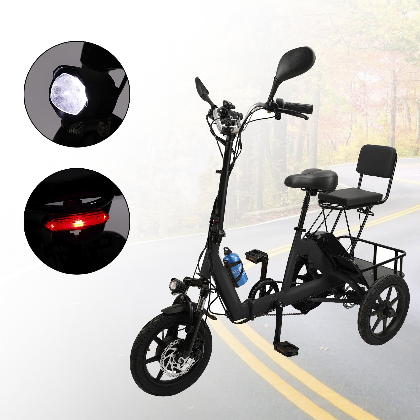 Three Wheel E-Trike for Adults 3 Wheel Electric Folding Tricycle ...