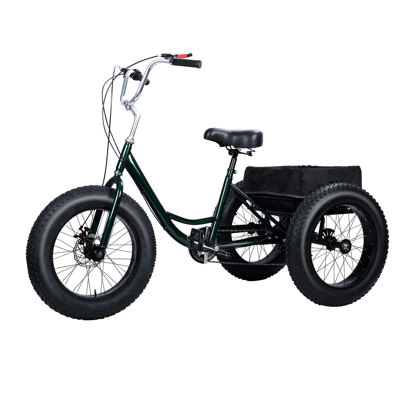 Three-Wheeled Bicycle, 7 Speed Tricycle with Double Disc Brake, 20 Inch ...