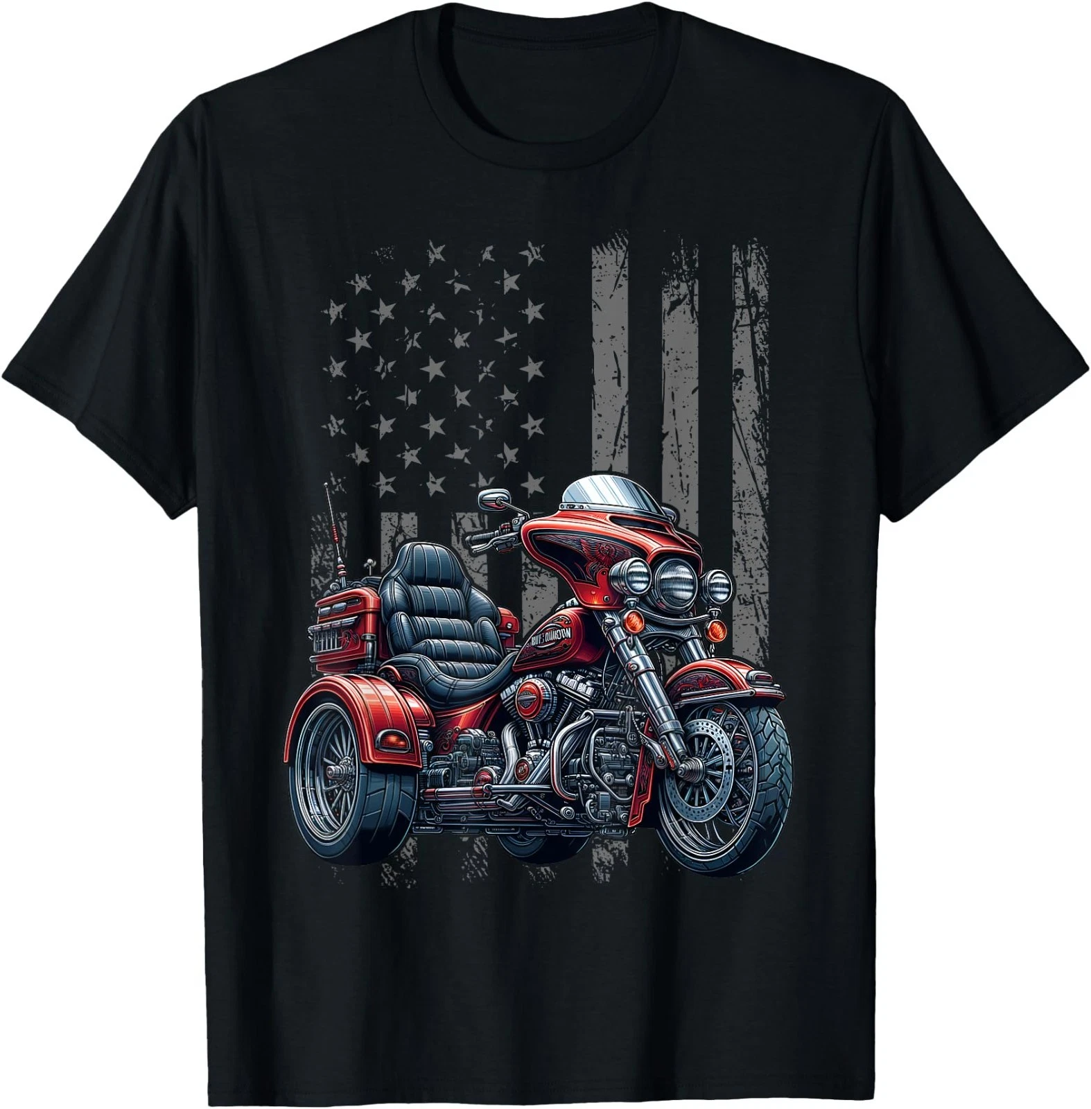 Three Wheels Trike Freedom Ride Retro Touring Motorcycle Adventure Art ...