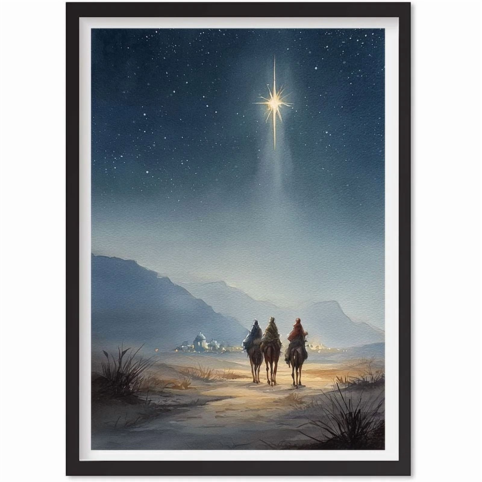 Three Wise Men Christian Wall Art Print - Star Of Bethlehem Christmas ...
