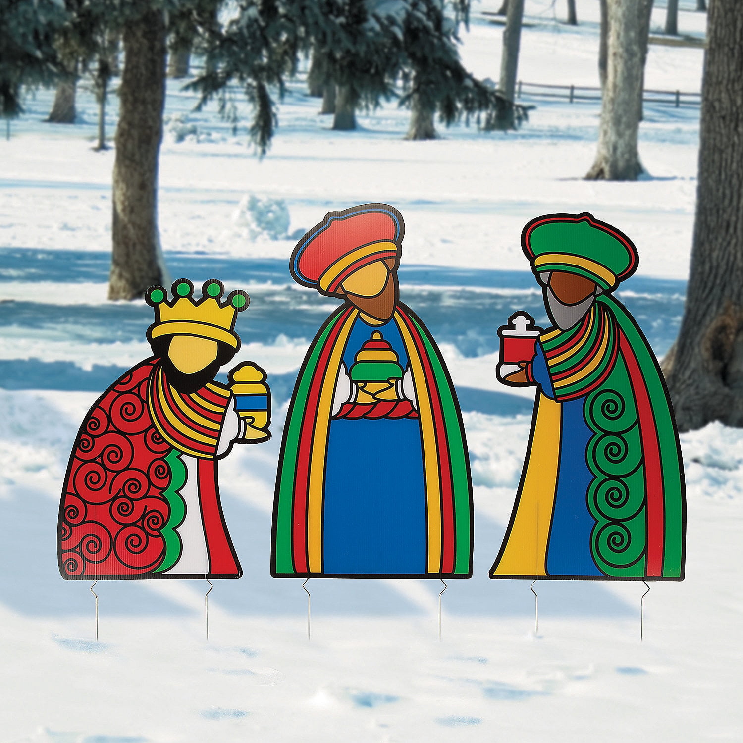Three Wise Men Outdoor Yard Stakes - Party Decor - 3 Pieces - Walmart.com