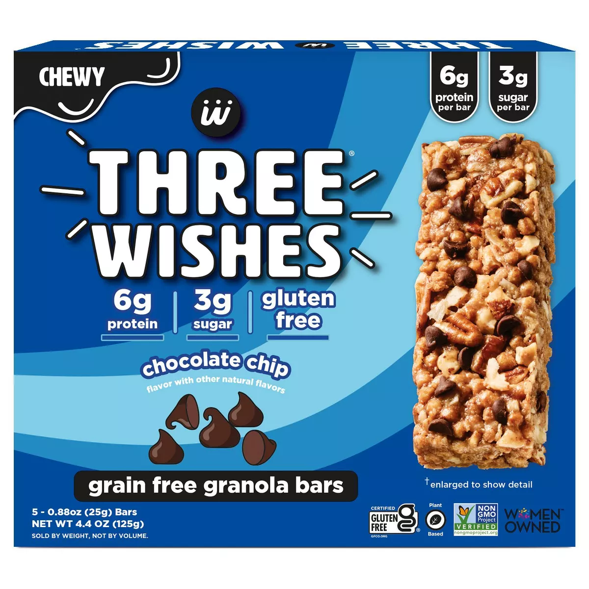 Three Wishes Chocolate Chip Granola Bars - 4.4oz - Walmart.com