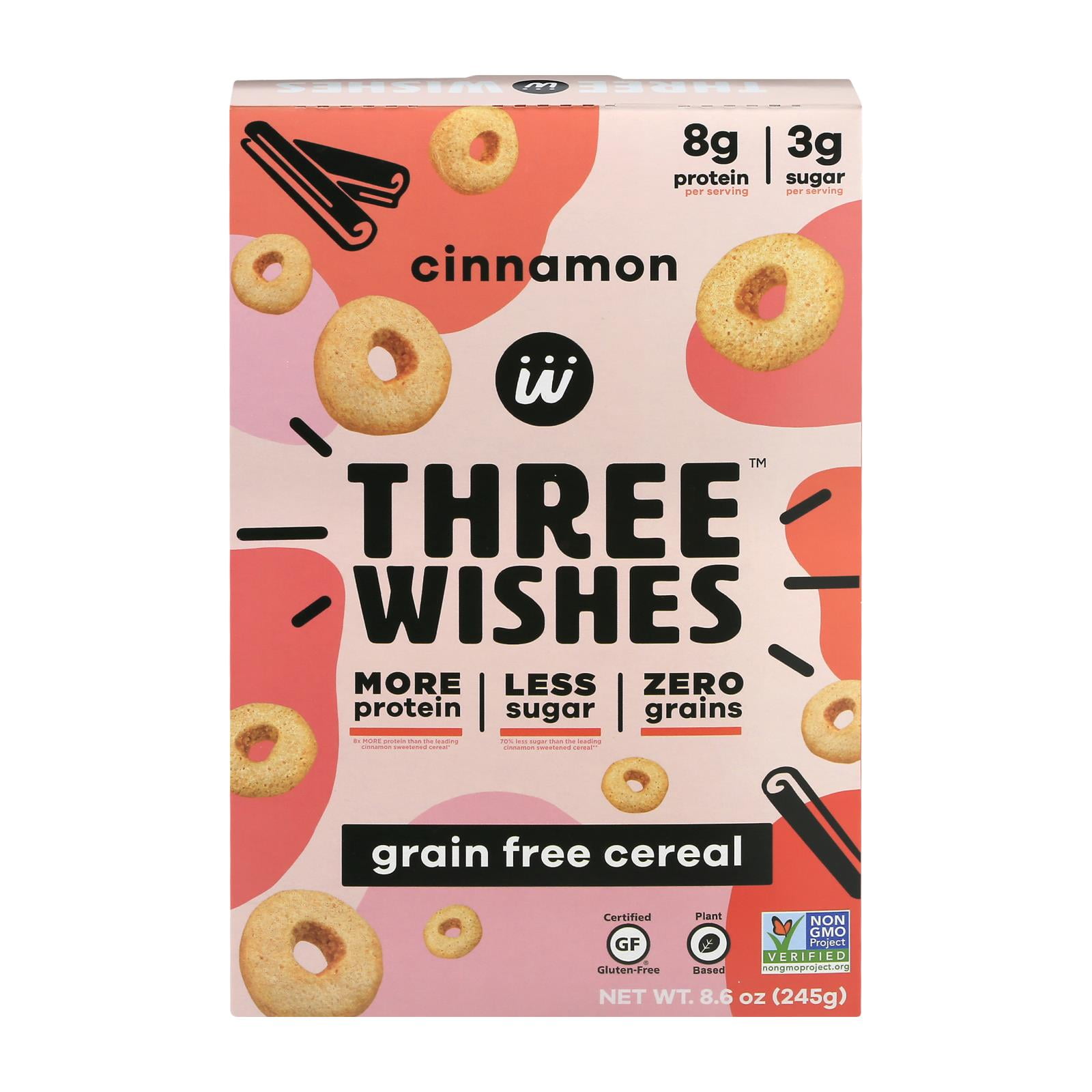 Three Wishes- Cinnamon Grain Free Cereal, Cinnamon, 8.60 oz, box ...