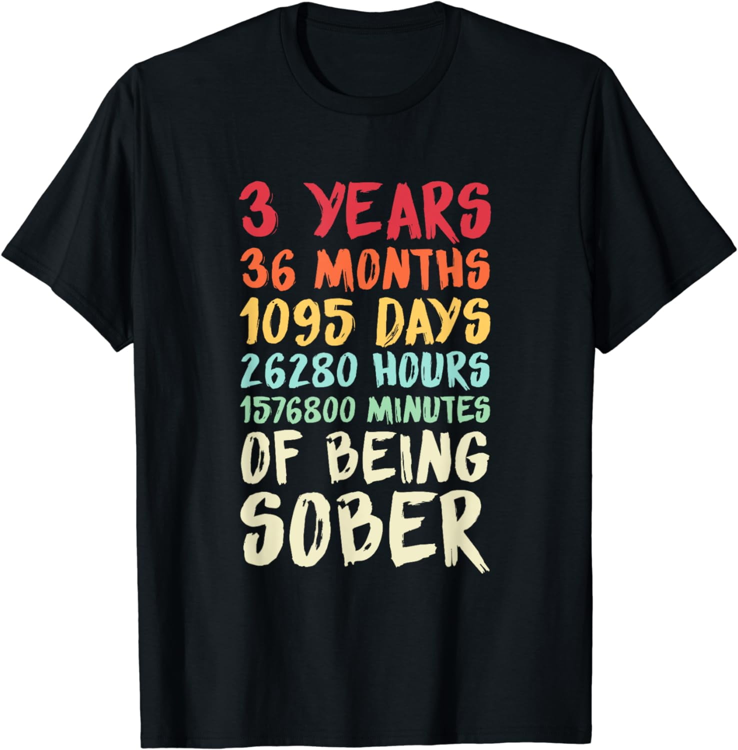 Three Years Clean Addiction Recovery 3 Years Sober T-Shirt - Walmart.com
