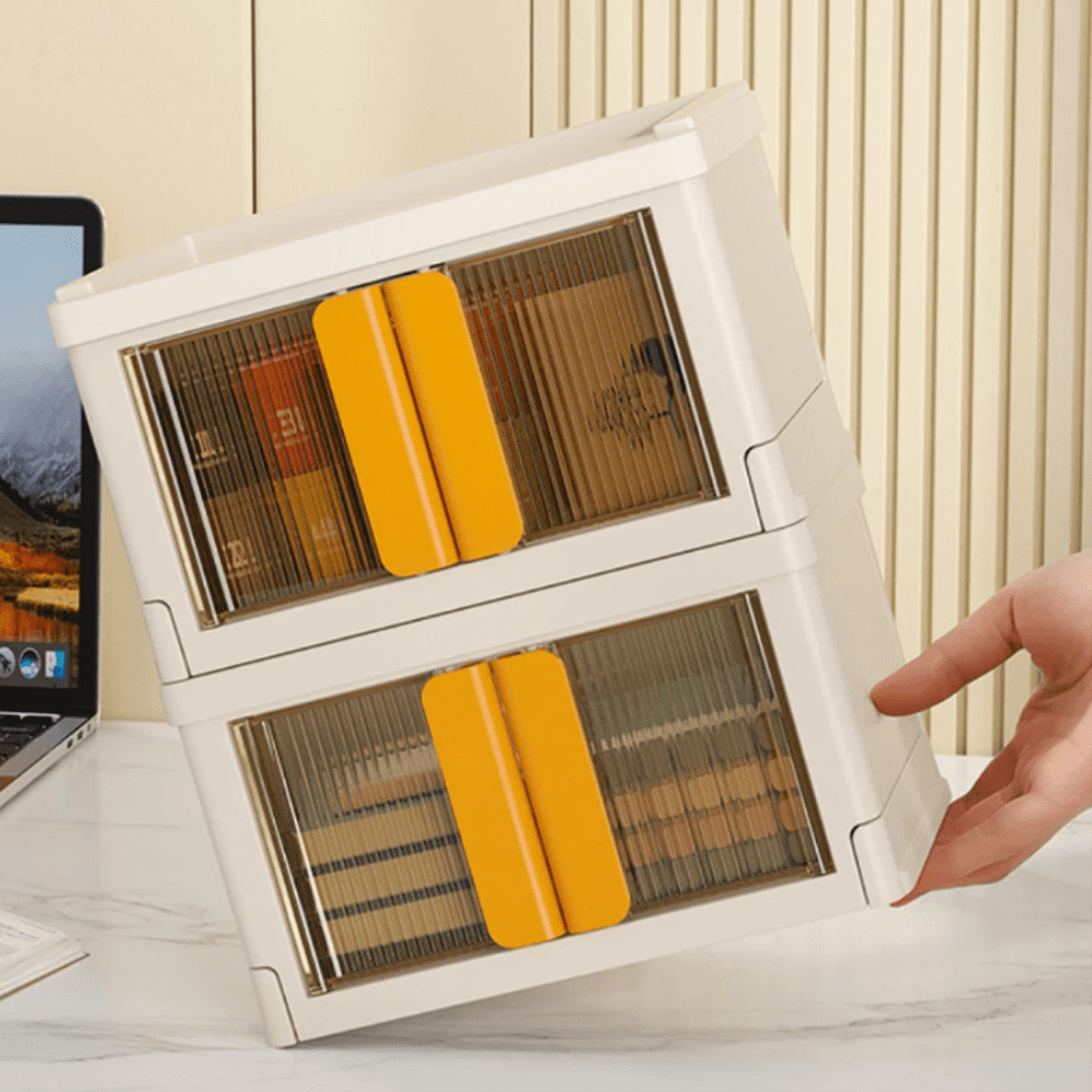 Three-body Storage Bins with Lids, Collapsible and Stackable ...