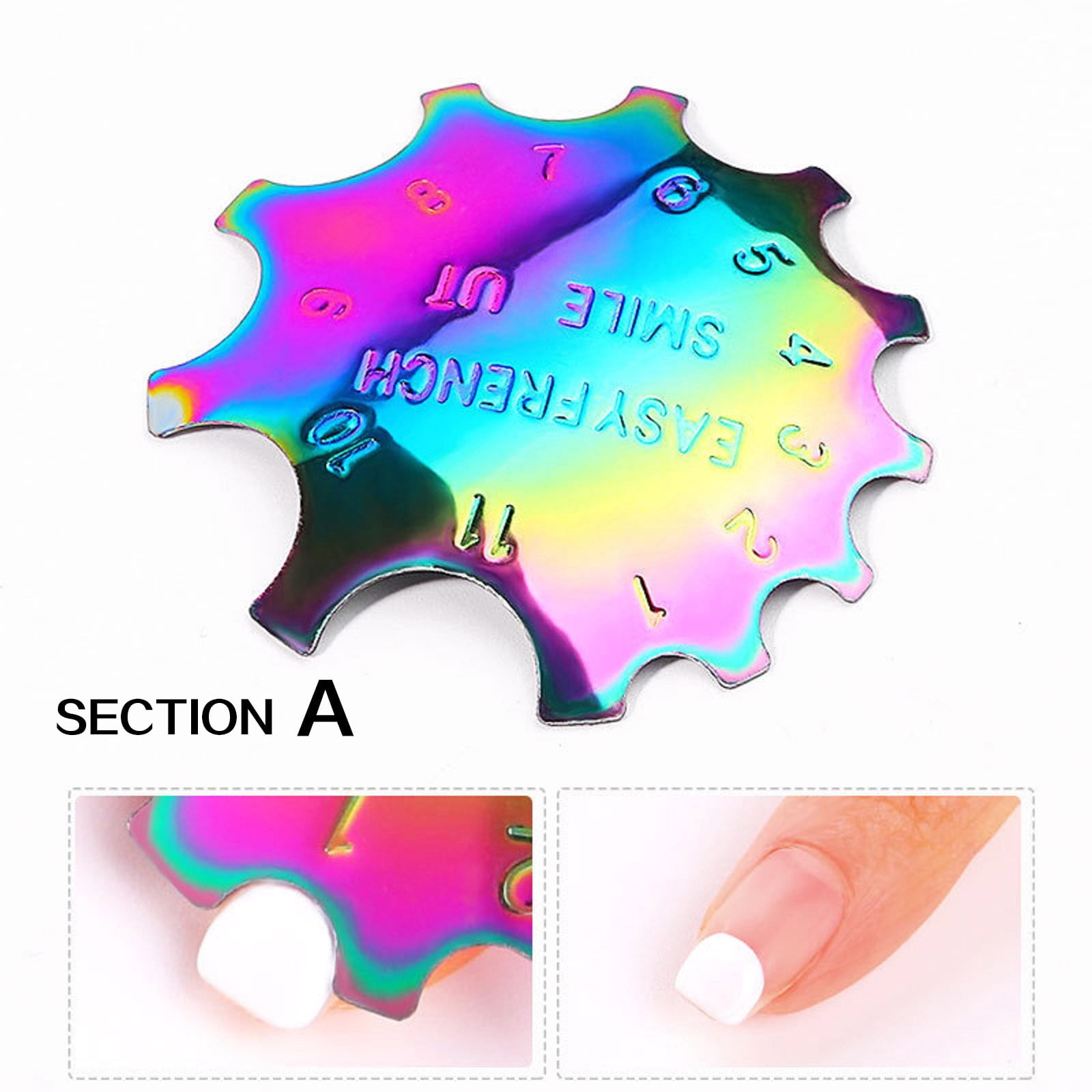 Clearance Three-color Crystal French Nail Template Stainless Steel ...