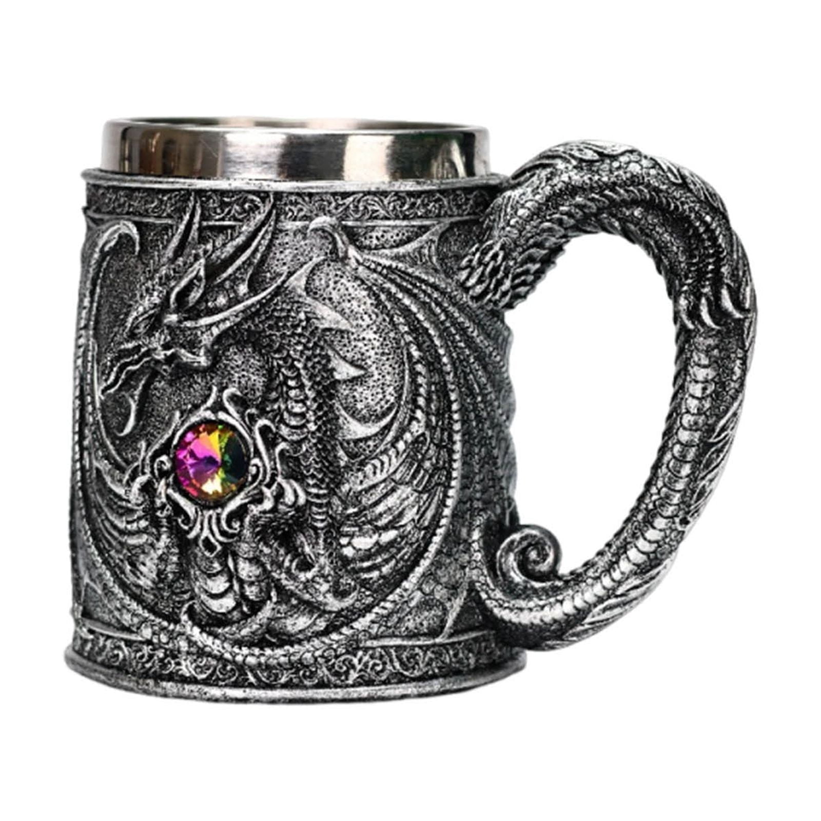 Three-dimensional Embossed Medieval Roaring Dragons Beer Mug Coffee Cup ...