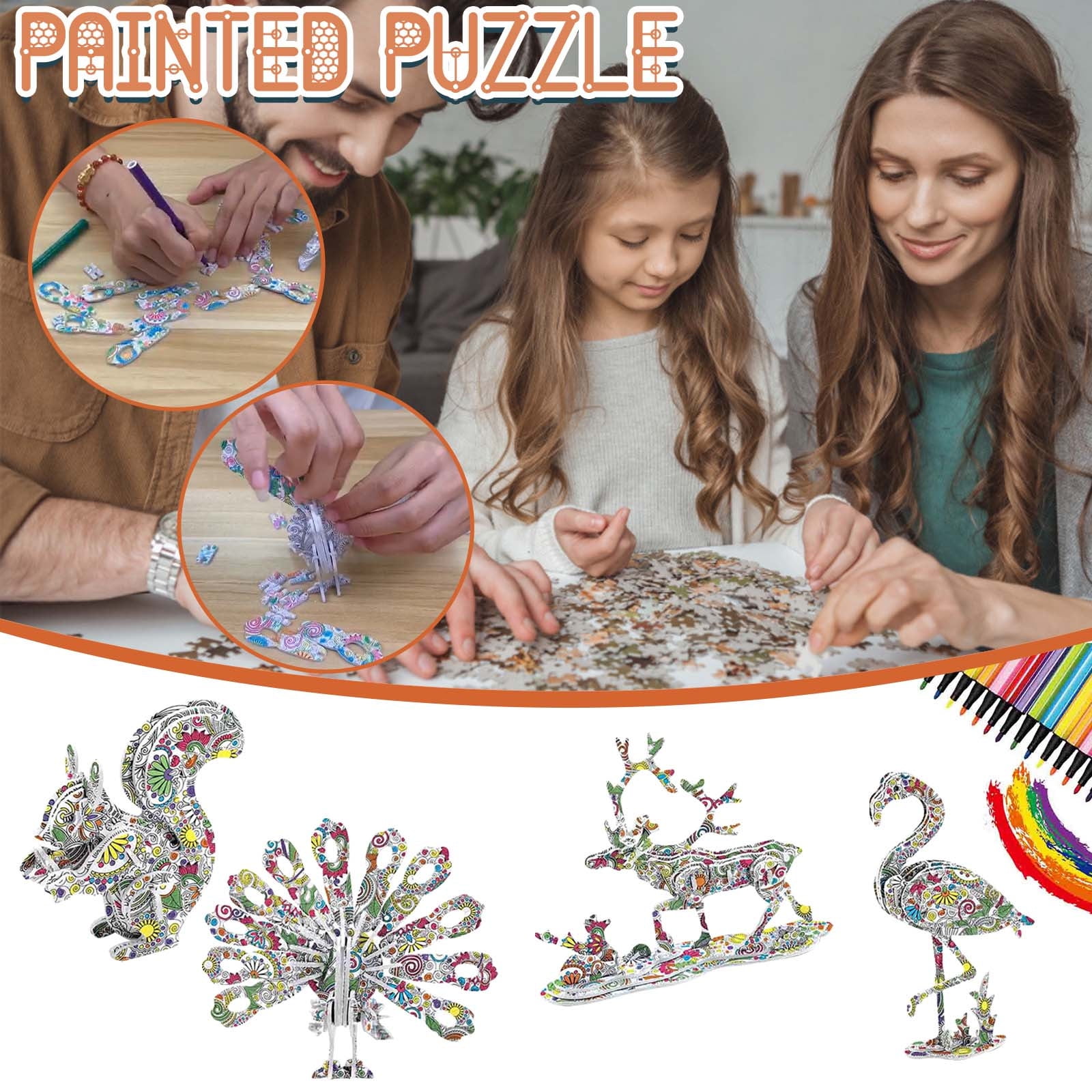 Three-dimensional Puzzle DIY Graffiti Puzzle Model Decoration 5ml ...