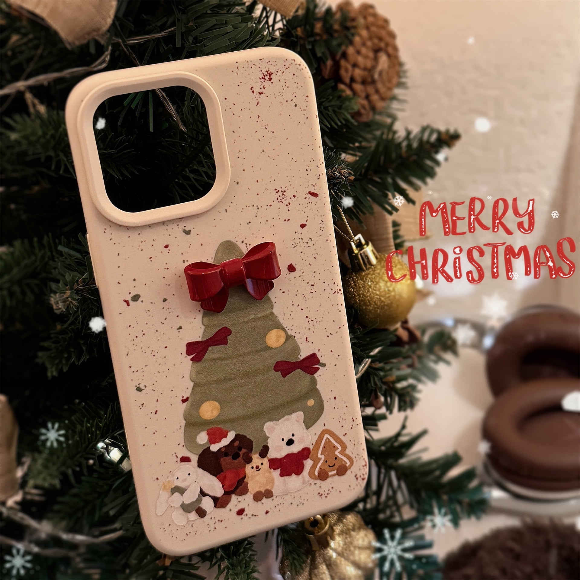 Three-dimensional bow suitable for iphone16 mobile phone case Apple ins ...