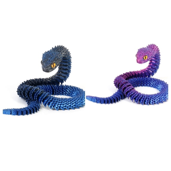 Three-dimensional jointed viper 3D printed movable statue realistic ...