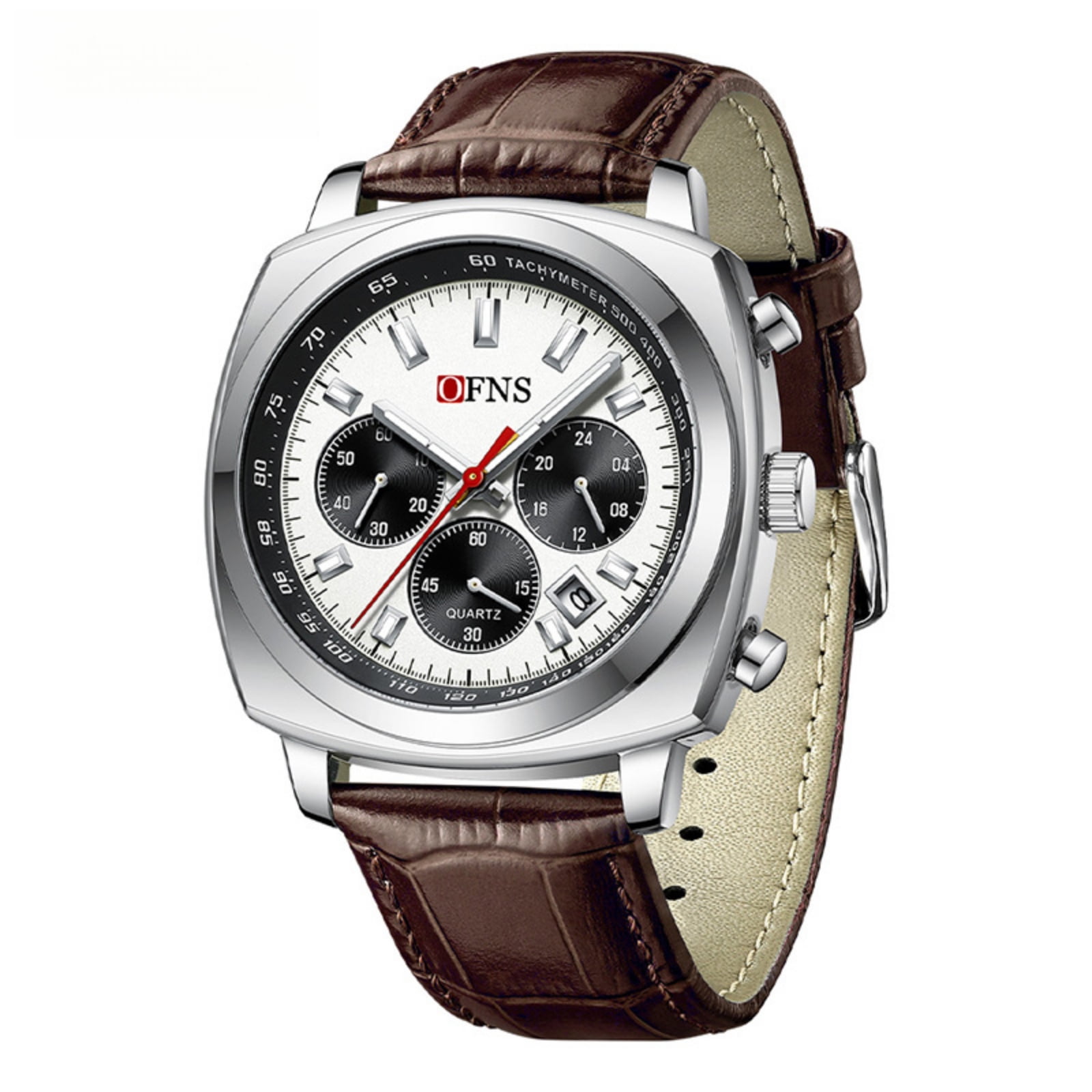 Three-eyed Six-Hand Men's Quartz Watch Classic Square Watch Date Multi ...