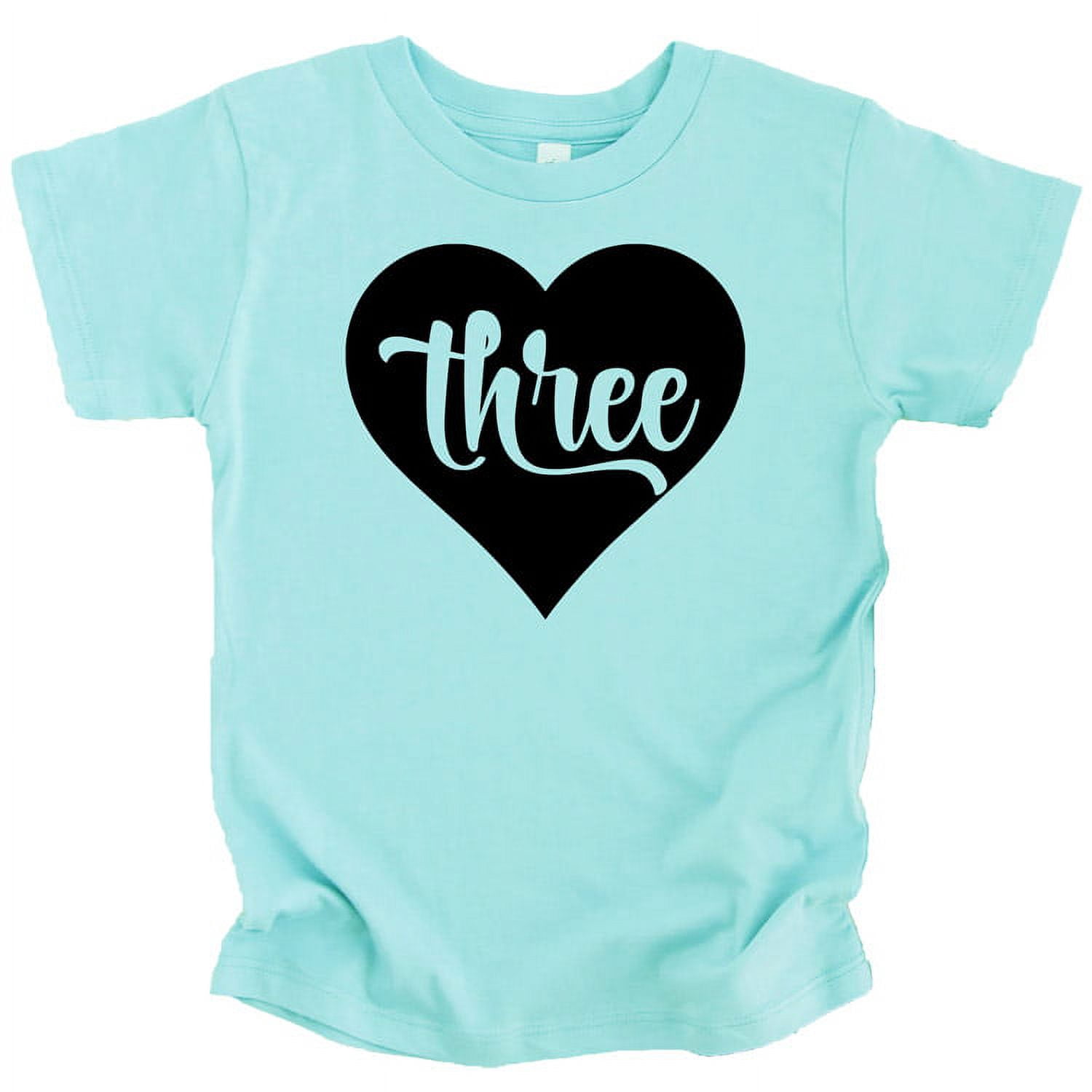 Three in Heart 3rd Birthday Girls Shirt for Toddler Girls Third ...