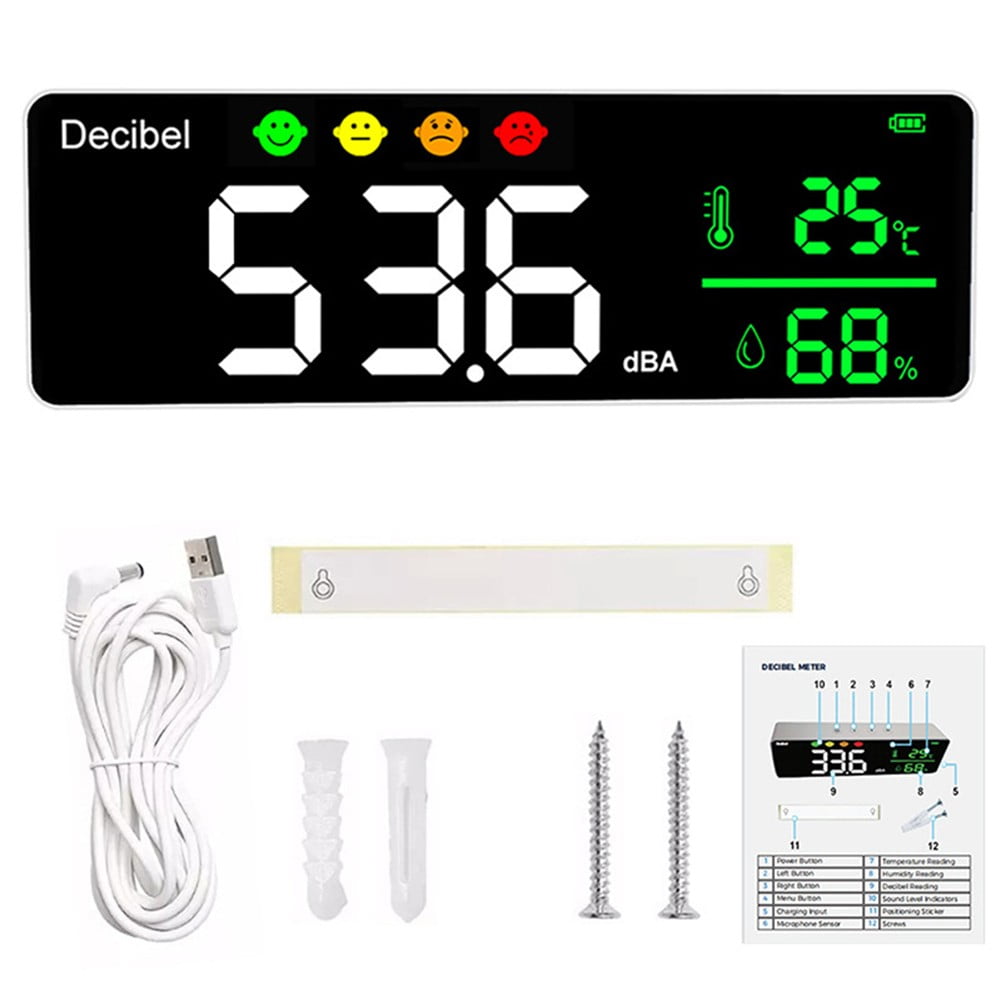 Three-in-one indoor wall-mounted noise tester digital decibel sound ...
