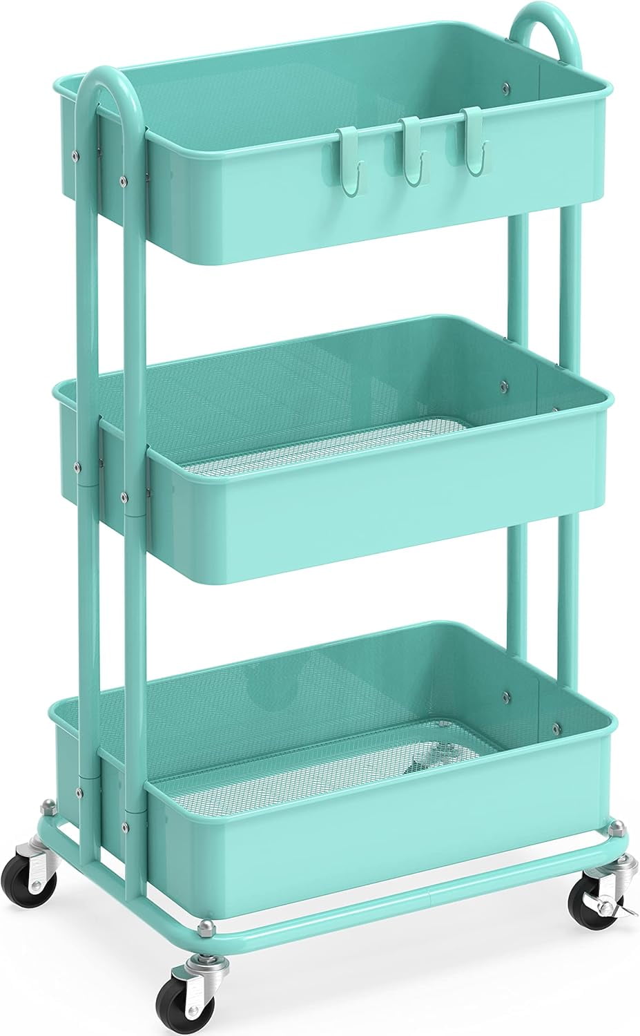 Three-layer heavy-duty metal multi-purpose rolling cart - Walmart.com