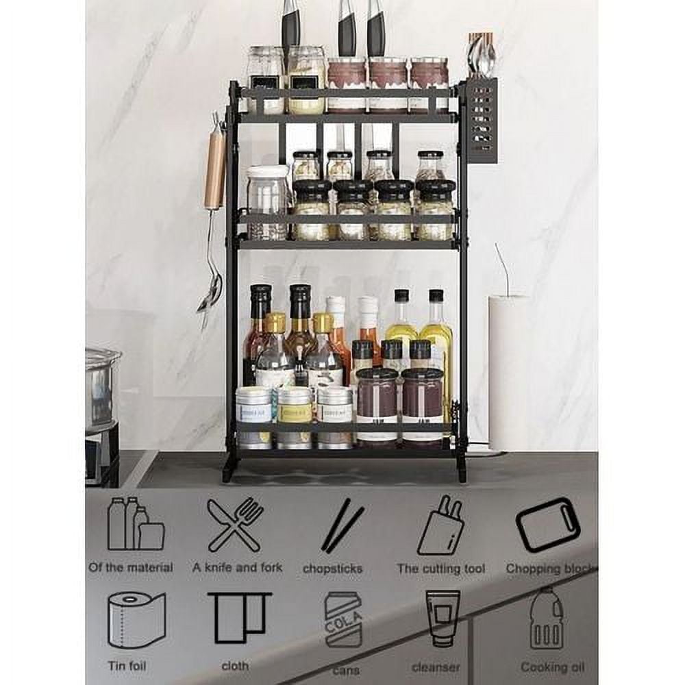Three layer seasoning rack kitchen seasoning bottle storage rack ...