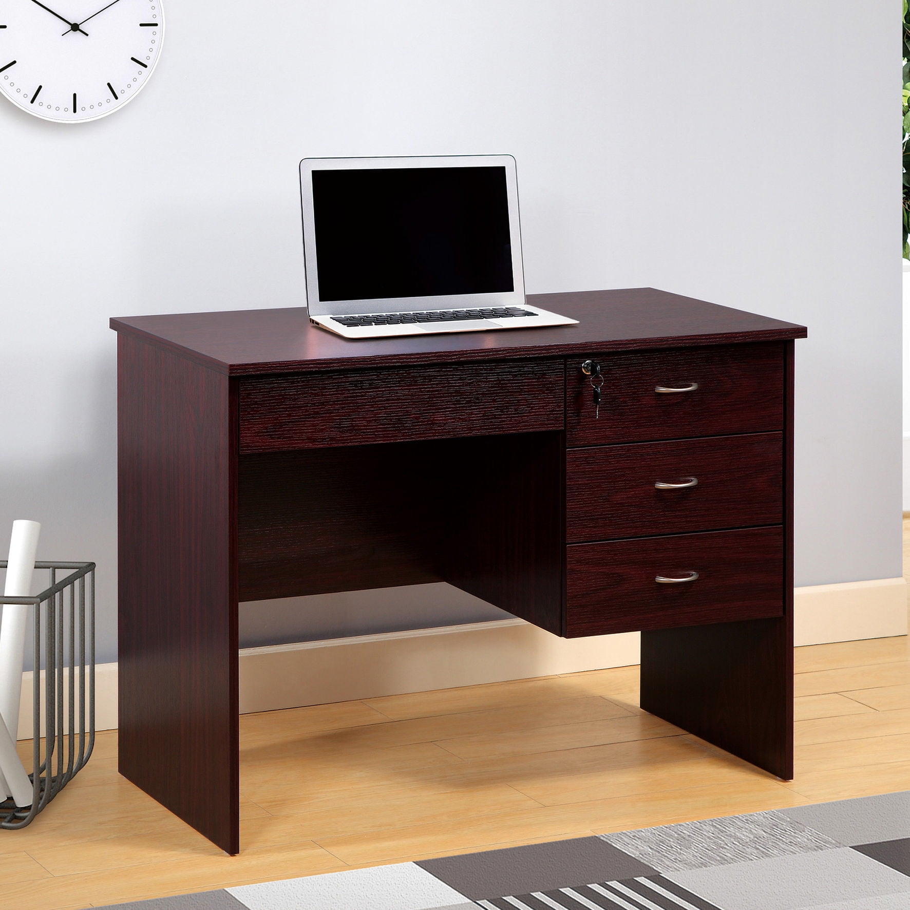 Three locking drawers with two keys, particle board + MDF - Great desk ...