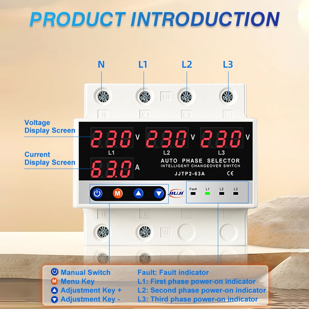 Three phase voltage current limiter,Display Adjustable Meter With ...